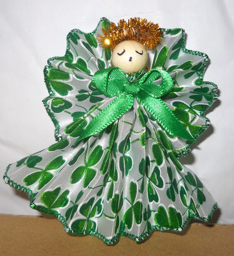 Angel For Irish Friends & Family Shamrocks Handmade 3 inch | Etsy