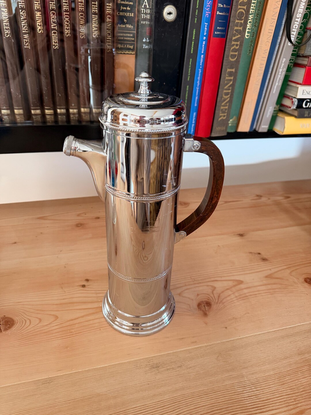 Art Deco Farber Bros Chrome Cocktail Shaker Bakelite Brown Handle Krome ...