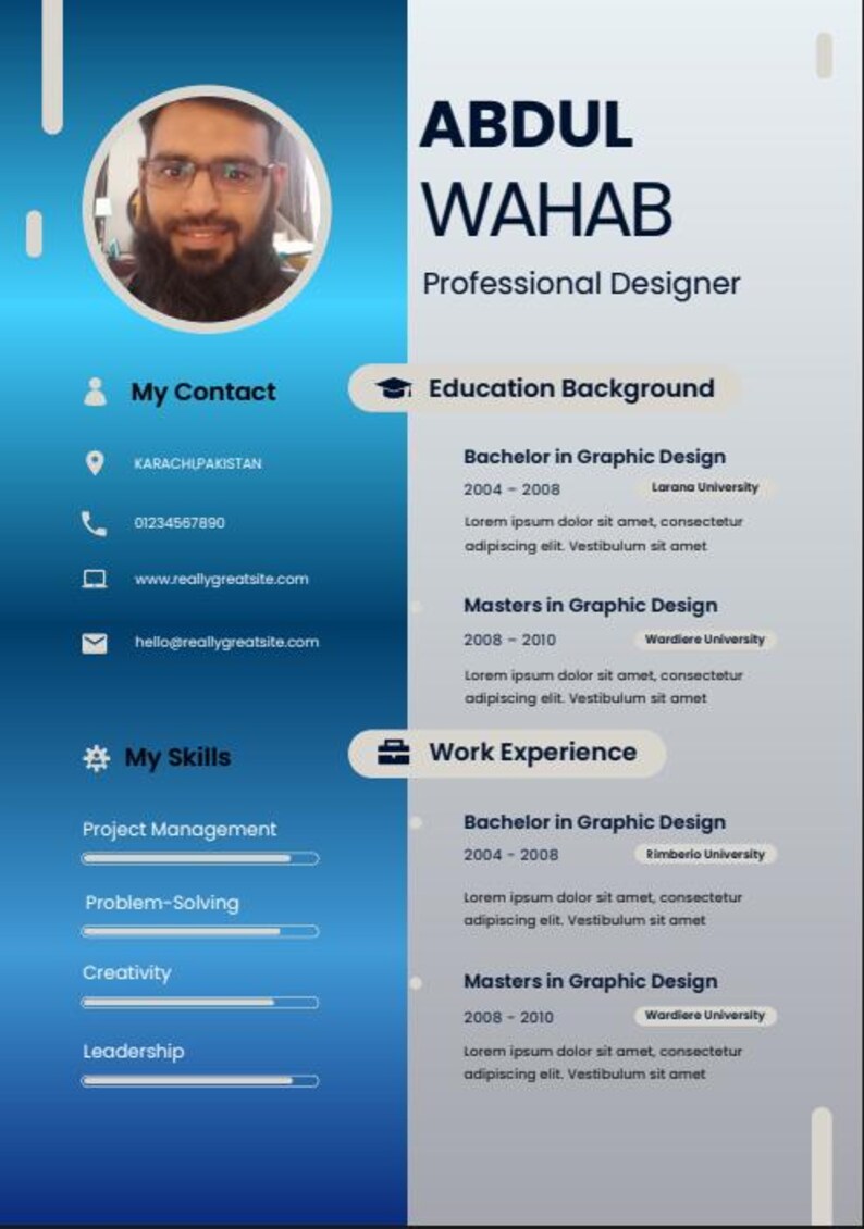 TS Friendly Resume Template for Word, Google Docs Pages – Minimalist ...
