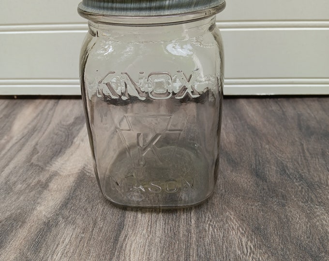 Vintage Knox Mason Jar With Zinc Lid - Etsy