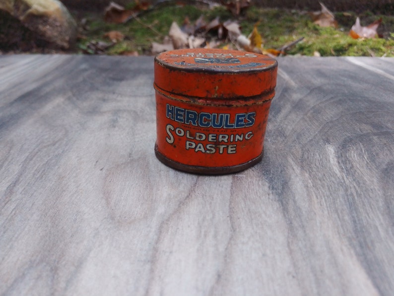 Vintage Hercules Soldering Paste Orange Tin Collectible - Etsy