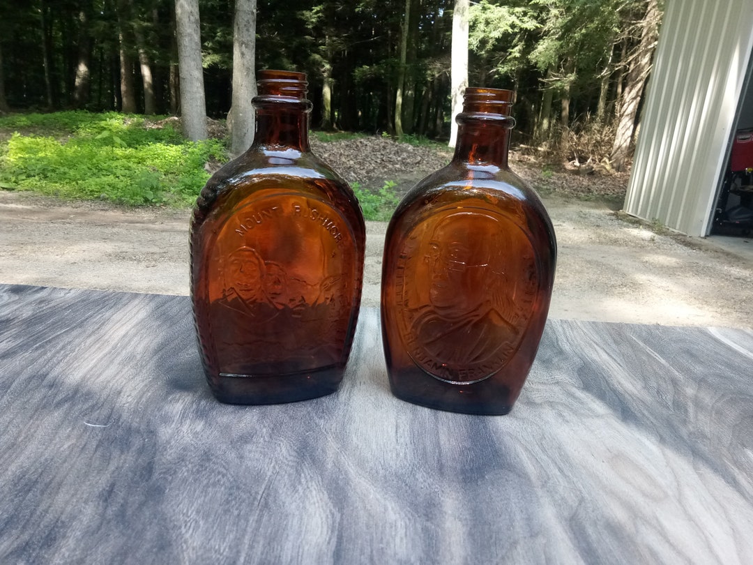 Vintage Pure Maple Syrup Bottles Benjamin Franklin Maple - Etsy