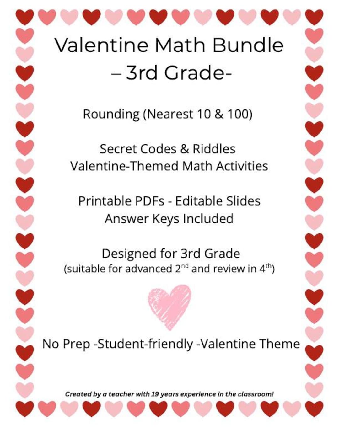 Valentine Math 3rd Grade | Rounding | Secret Code & Riddle Activities ...