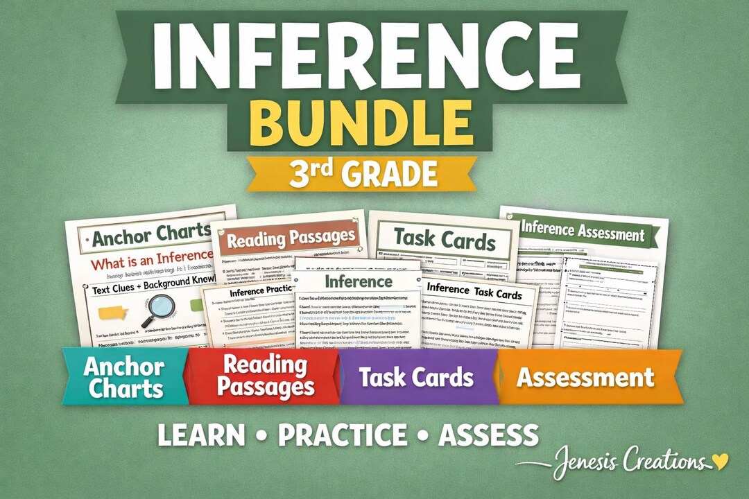 Inference Bundle 3rd Grade Reading Comprehension Text Evidence ...