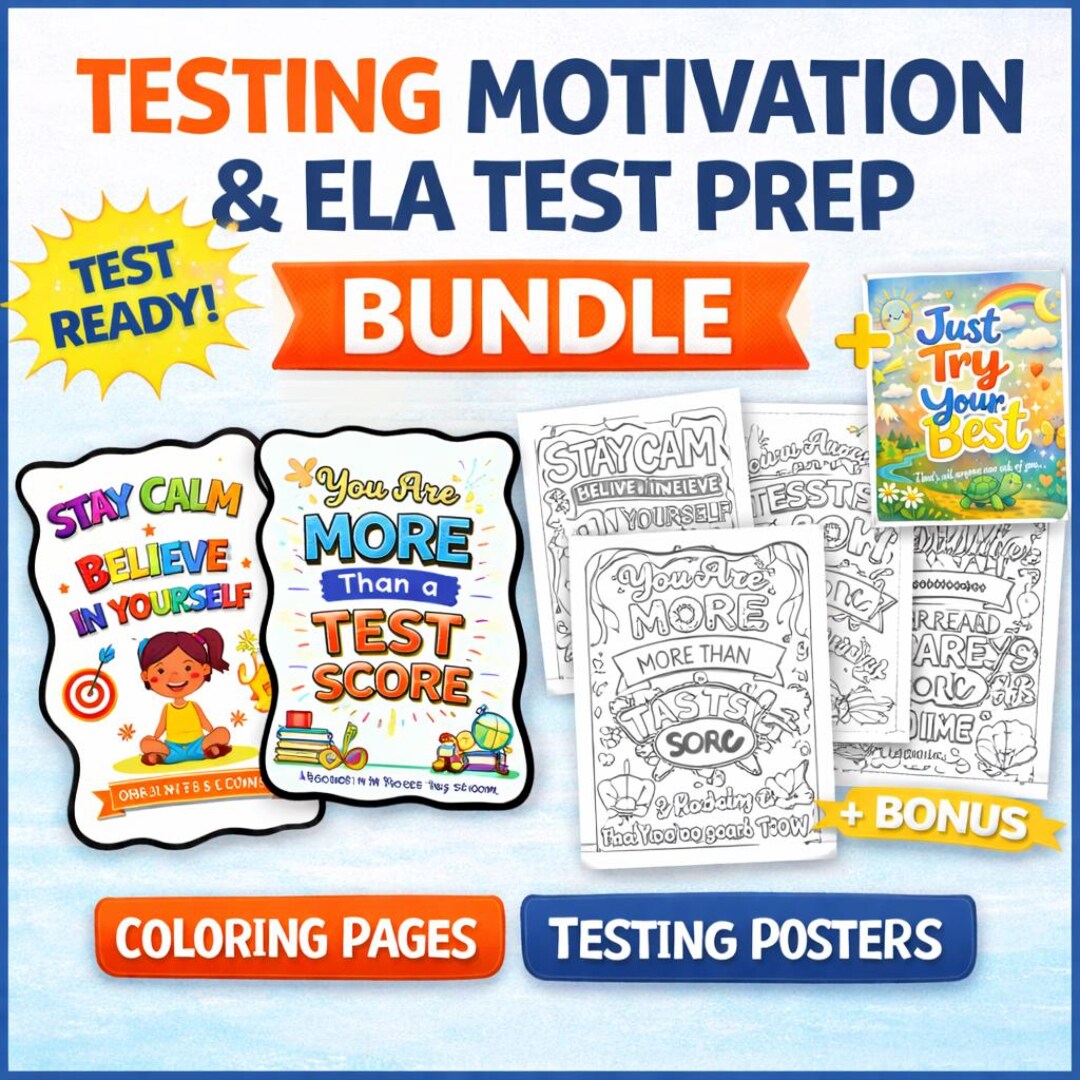 Testing Motivation Bundle Reading Test Prep Activities Growth Mindset ...