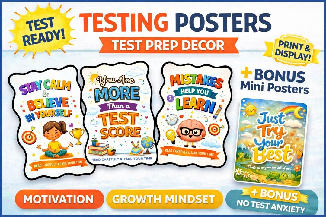 Testing Motivation Posters Classroom Decor Reading Test Prep Posters ...