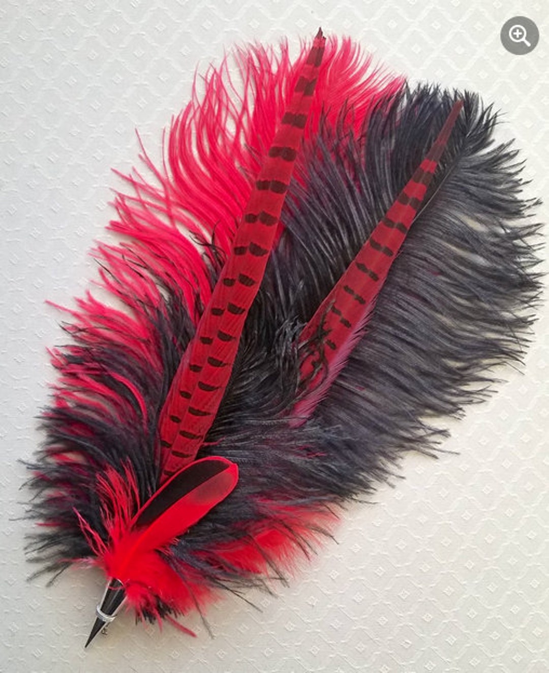 Red Ostrich Feather Hat Pin - Etsy