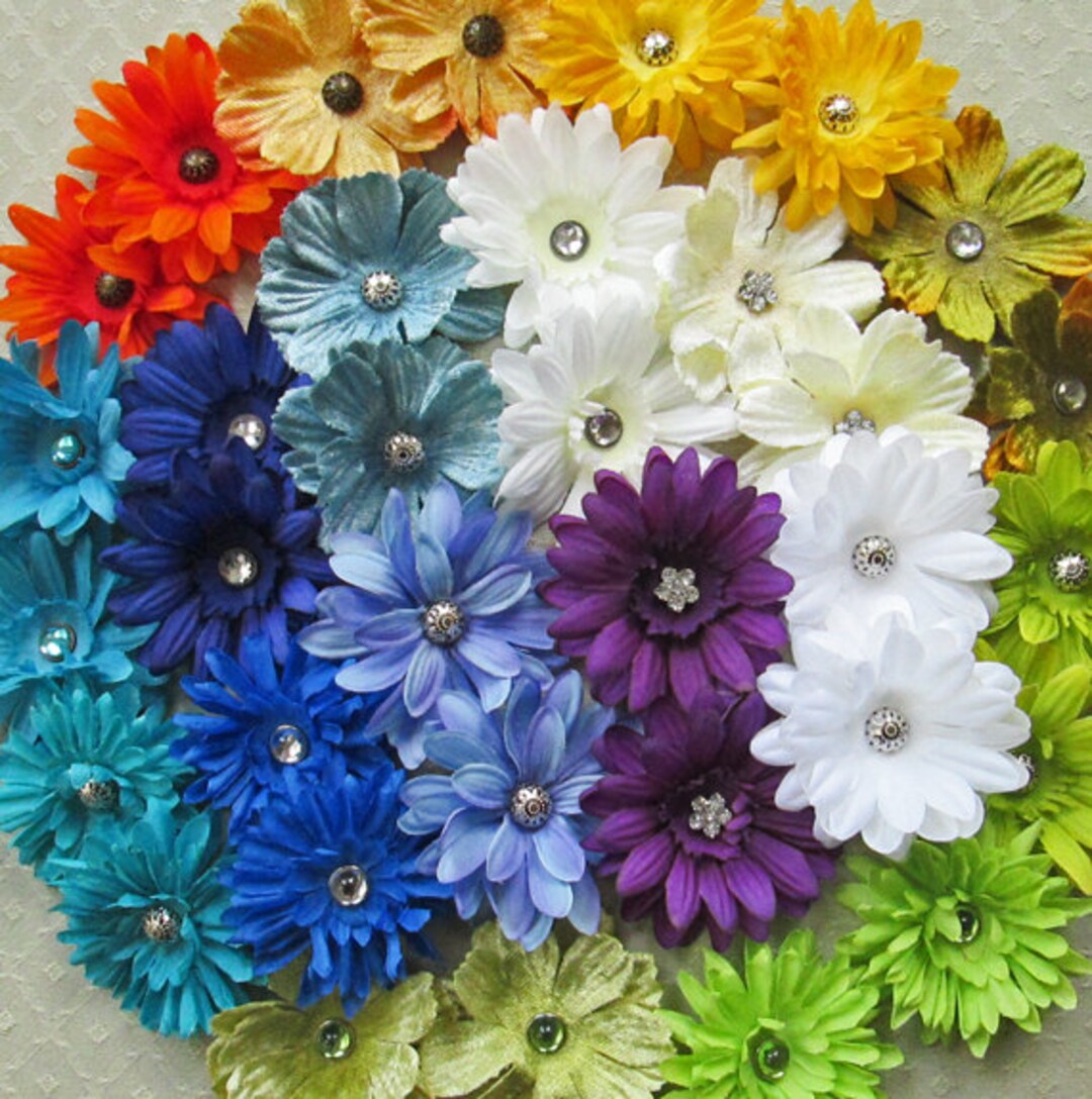 Daisy Mini Hair Flower Clips/pins or Shoe Clips 17 Colors/styles - Etsy