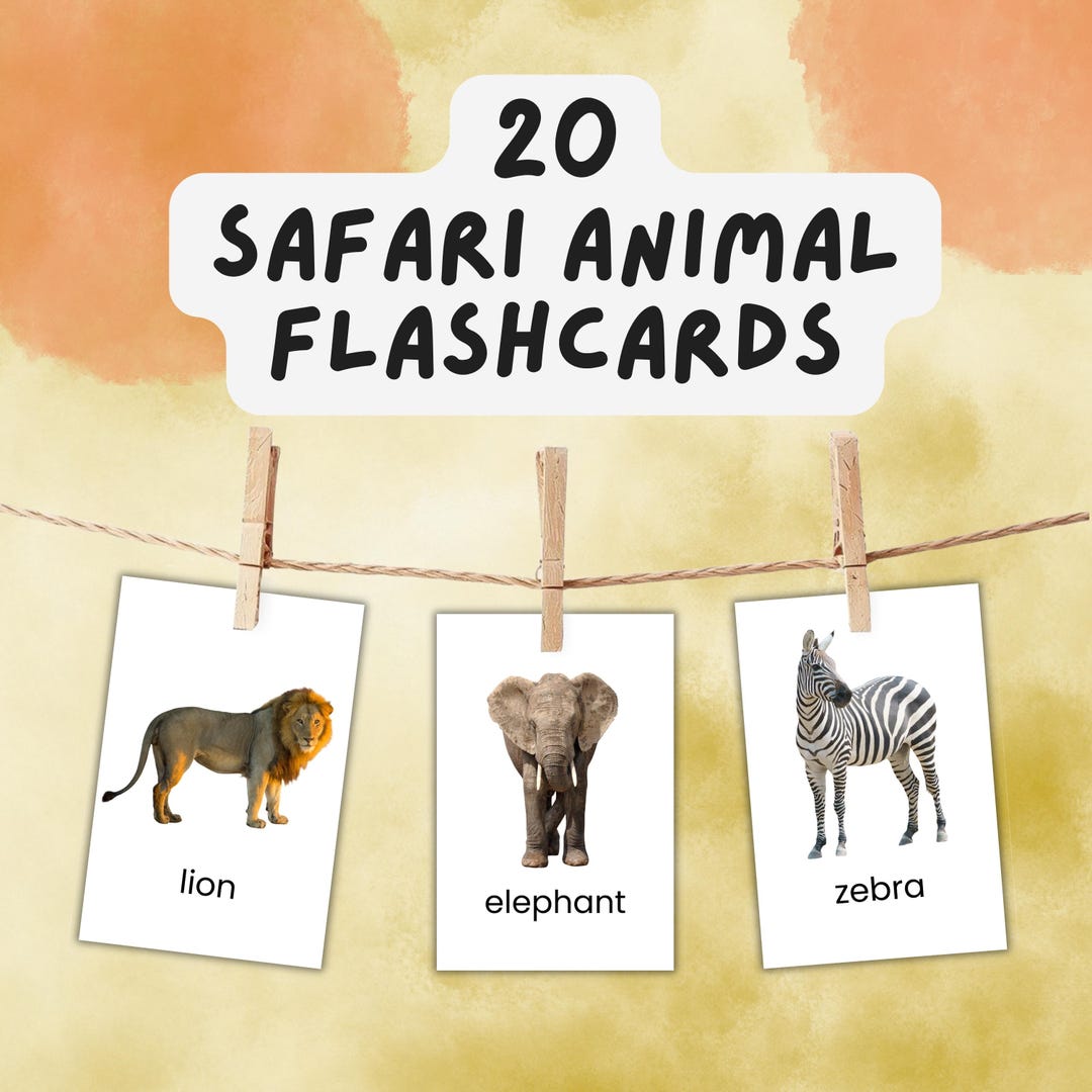 Montessori Safari Animal Flashcards: Toddler Activity Cards Printable ...