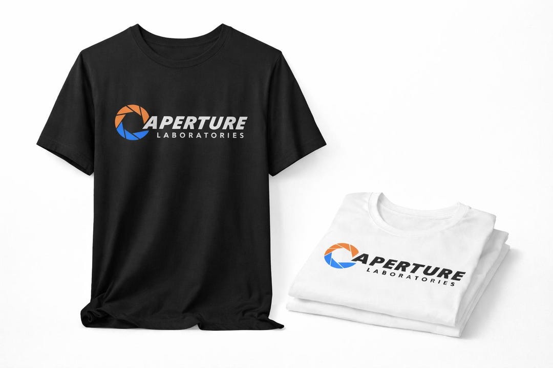 Aperture Laboratories T-shirt, GLADOS Aperture Labs Logo Tee, Video ...