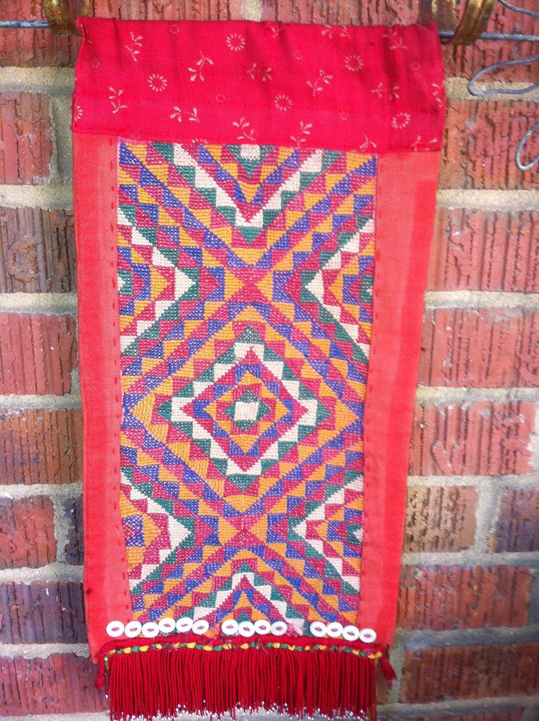 Bedouin Embroidered Beaded Wall Hanging Palestinian Wall Decor Red ...