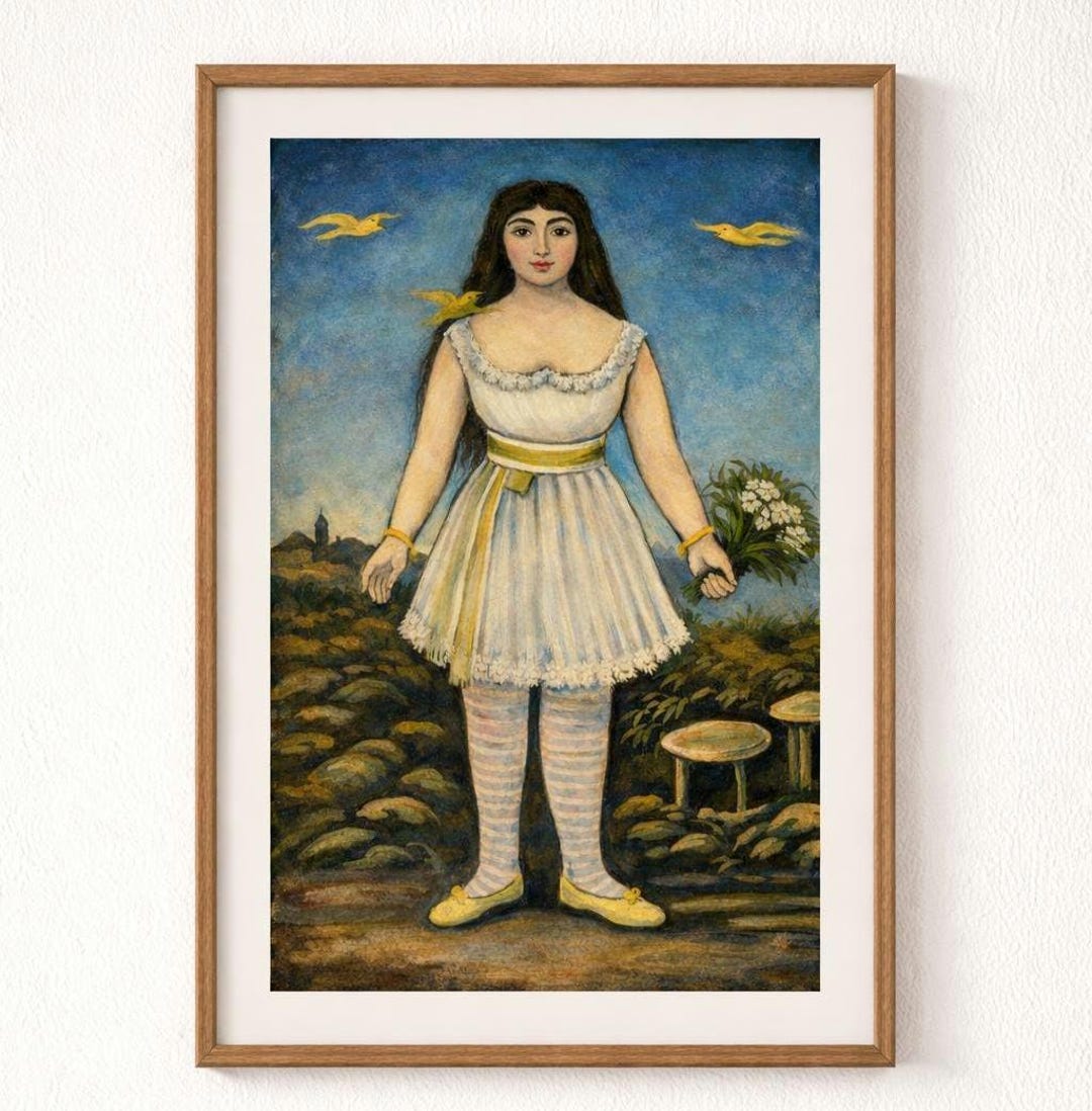 Margarita – Georgian Folk Naive Art Print | Inspired by Niko Pirosmani ...