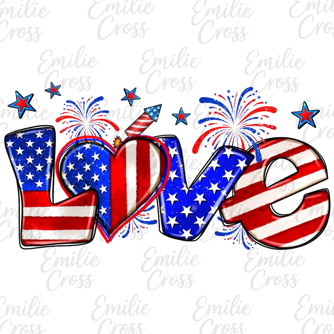 Love 4th of July Png, Patriotic Love Design Png, USA Flag Heart Png ...
