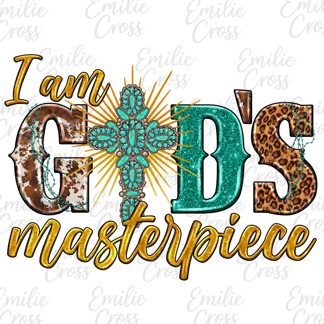 I Am Gods Masterpiece Png, Christian Faith Quote Png, Western Cross ...