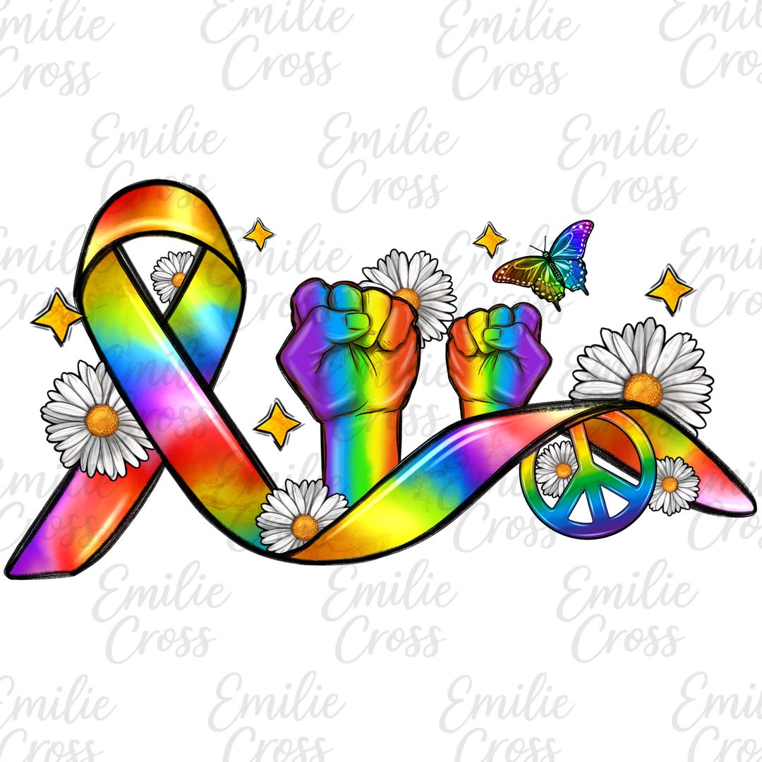 Pride Ribbon Png, Rainbow Fist Pride Png, LGBTQ Awareness Ribbon Png ...