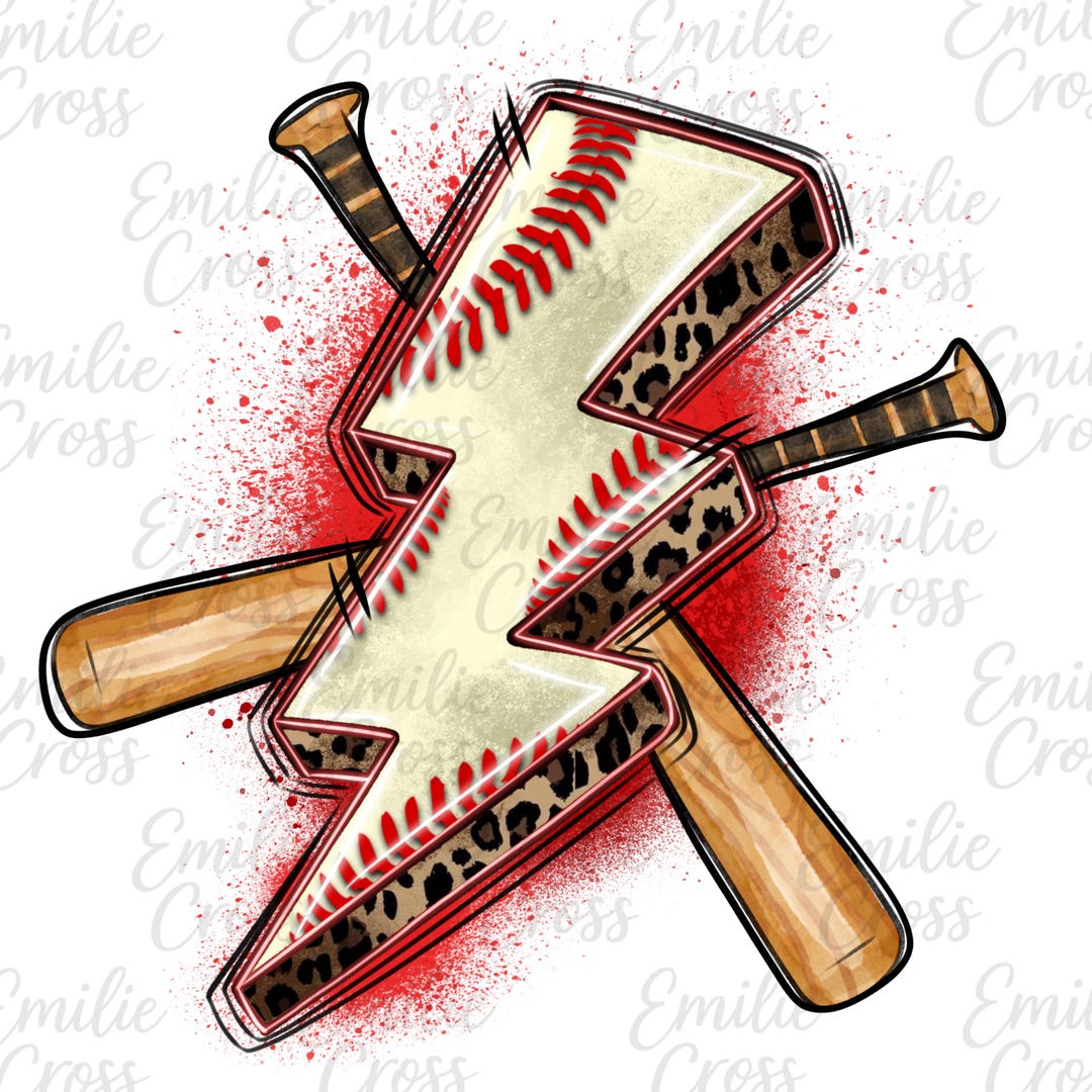 Baseball Lightning Bolt Png, Leopard Baseball Bolt Png, Baseball Energy ...