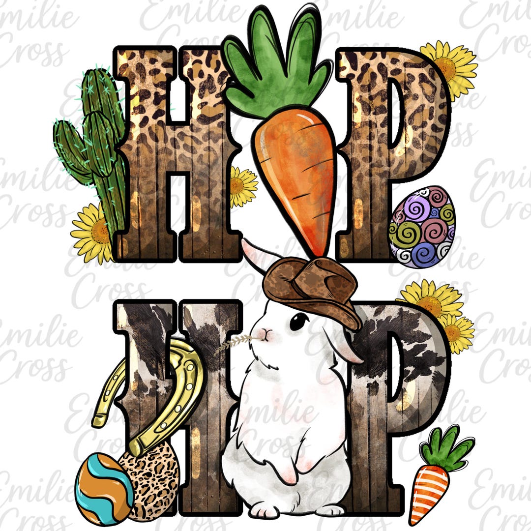 Hip Hop Png, Cowboy Easter Bunny Png, Western Rabbit Shirt Png, Country ...