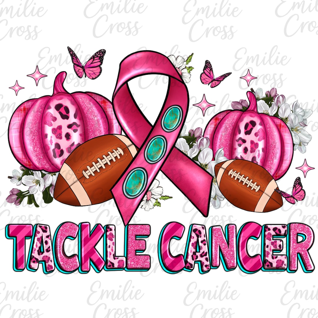 Tackle Cancer Png, Breast Cancer Awareness Png, Pink Ribbon Football ...