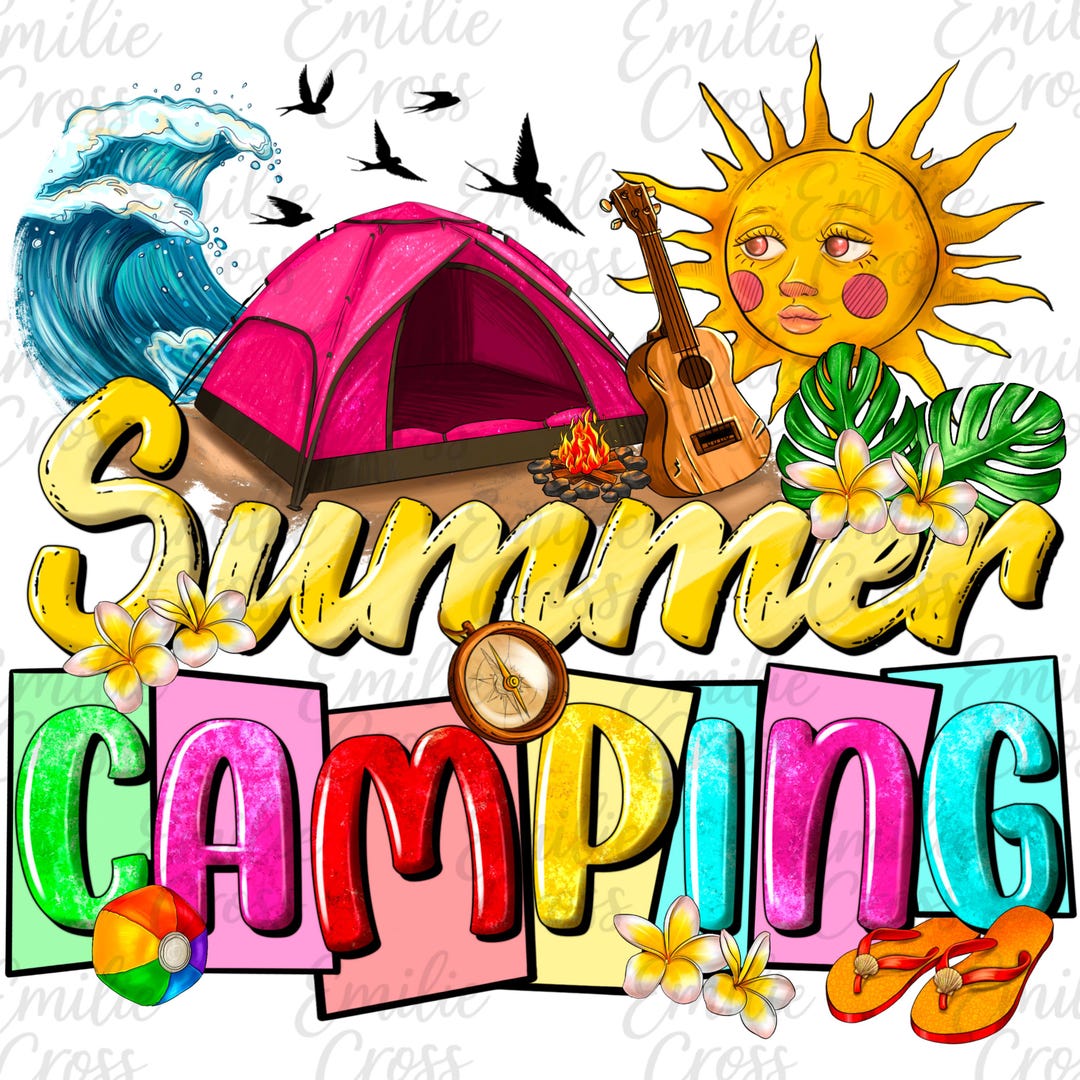 Summer Camping Png, Camping Trip Adventure Png, Beach Campfire Tent Png ...