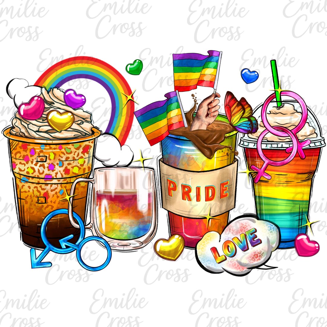 Pride Png, LGBTQ Coffee Png, Rainbow Pride Cup Png, Love is Love Png ...