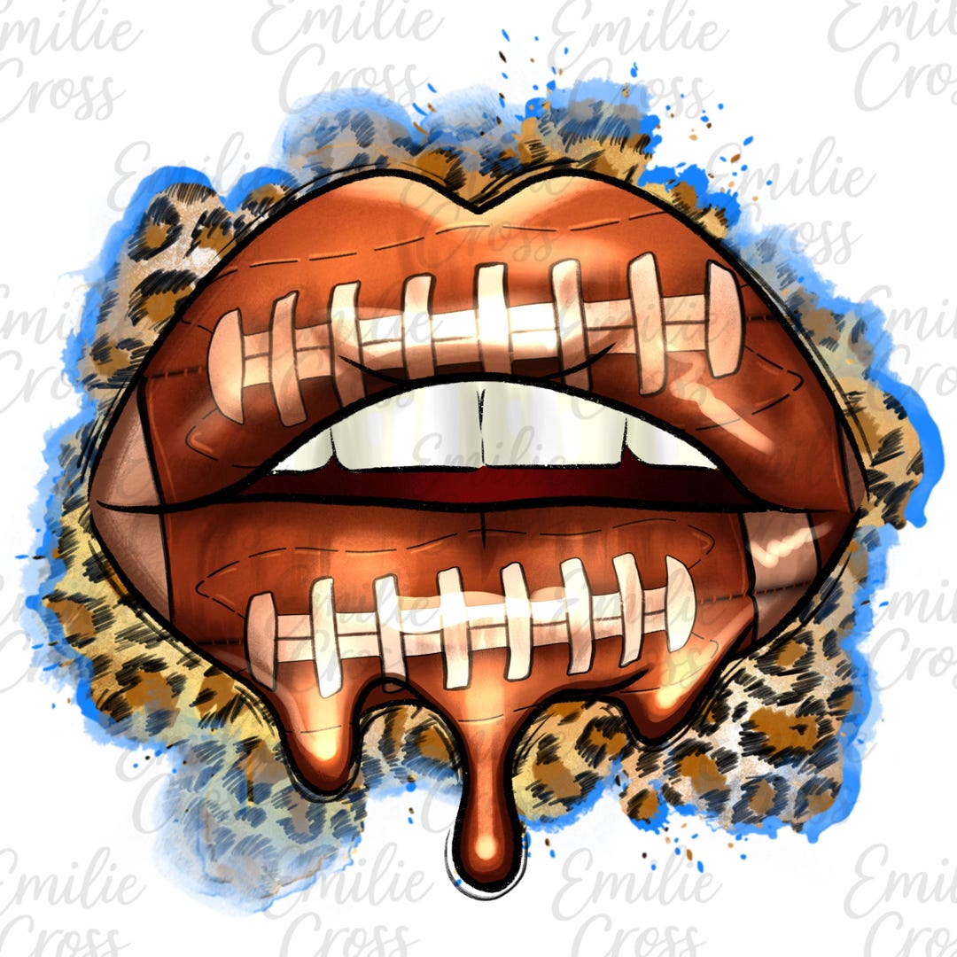 Football Lips Png, Leopard Football Design Png, Football Girl Aesthetic ...