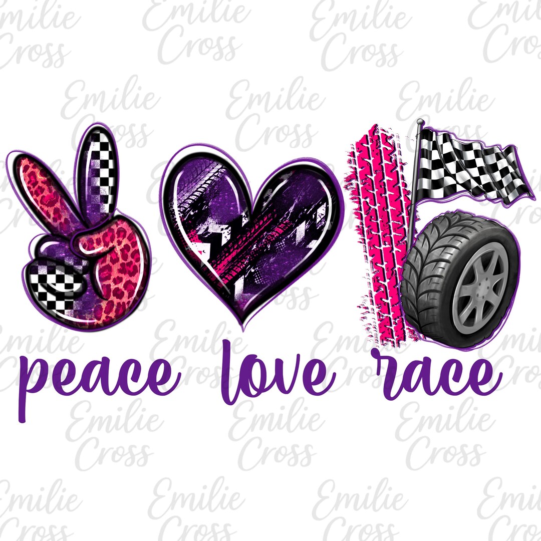 Peace Love Race Png, Funny Racing Quote Png, Motorsport Checkered Flag ...