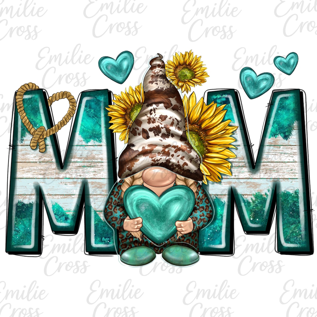Mom Gnome Png, Sunflower Mom Png, Leopard Turquoise Mom Png, Country ...