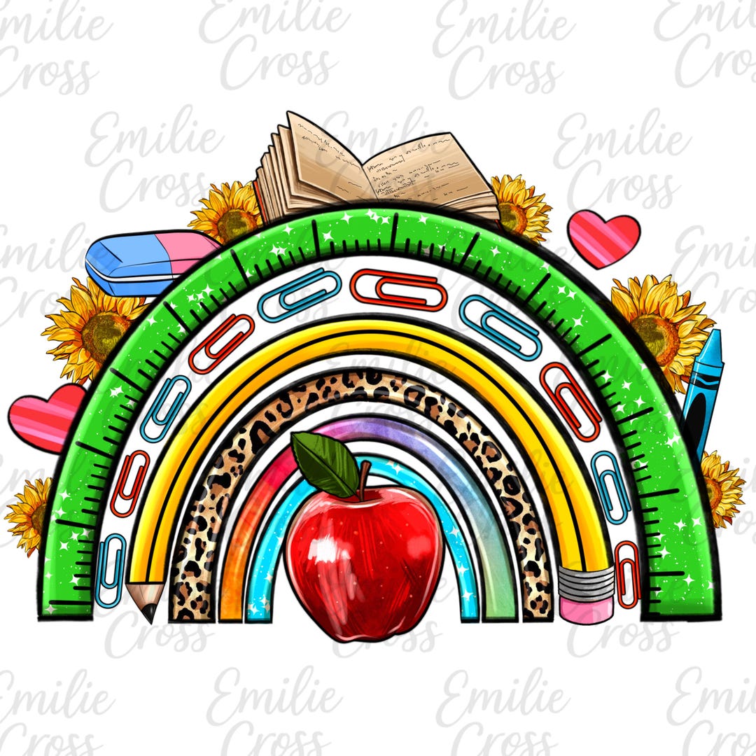 School Rainbow Png, Cute Back to School Rainbow Png, Teacher Rainbow ...