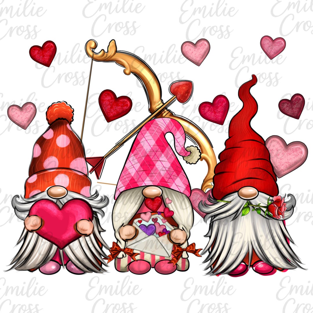 Valentine Gnomes Png, Cute Love Gnome Design Png, Heart Gnome Valentine ...