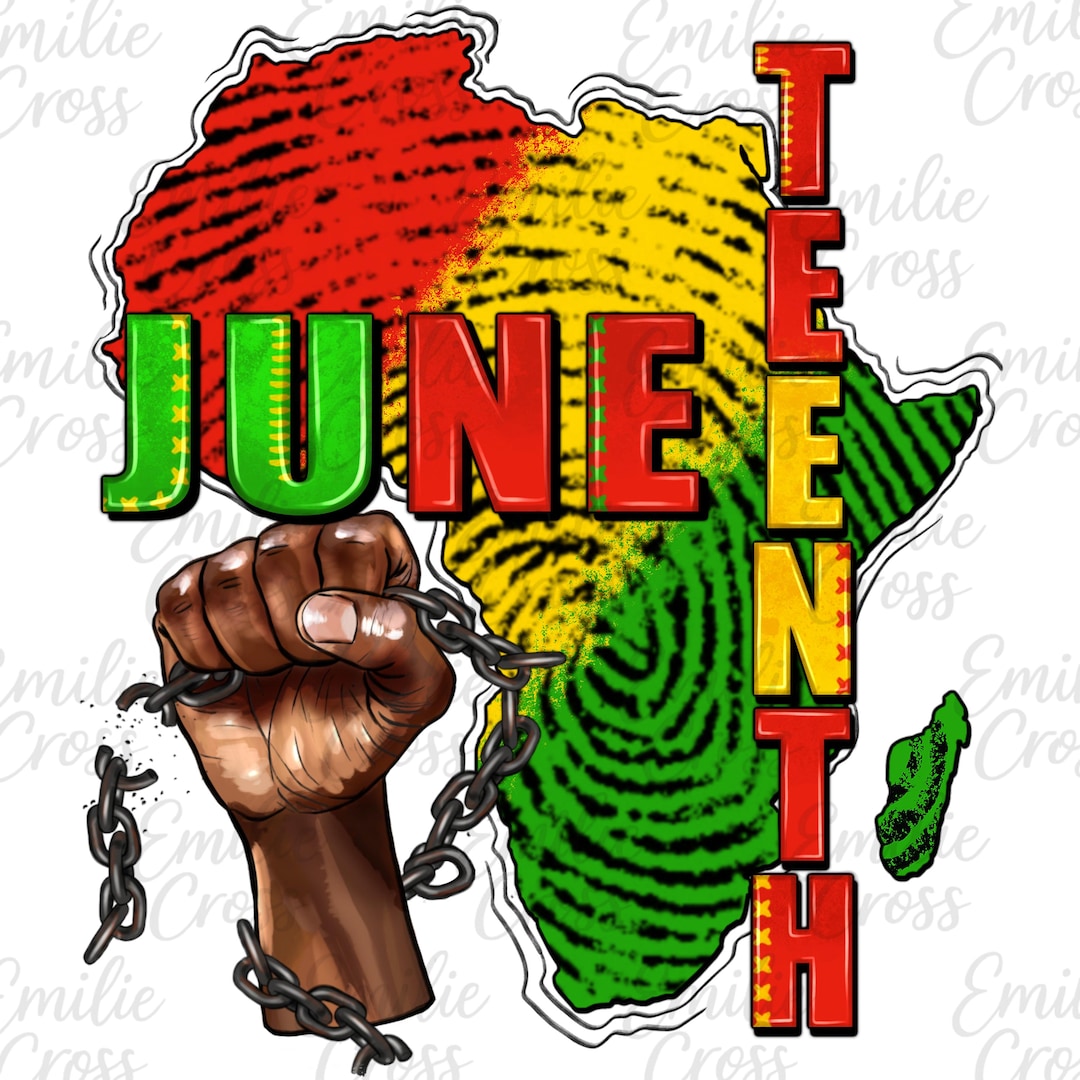 Juneteenth Africa Map Png, Red Black Green Fingerprint Png, Broken ...