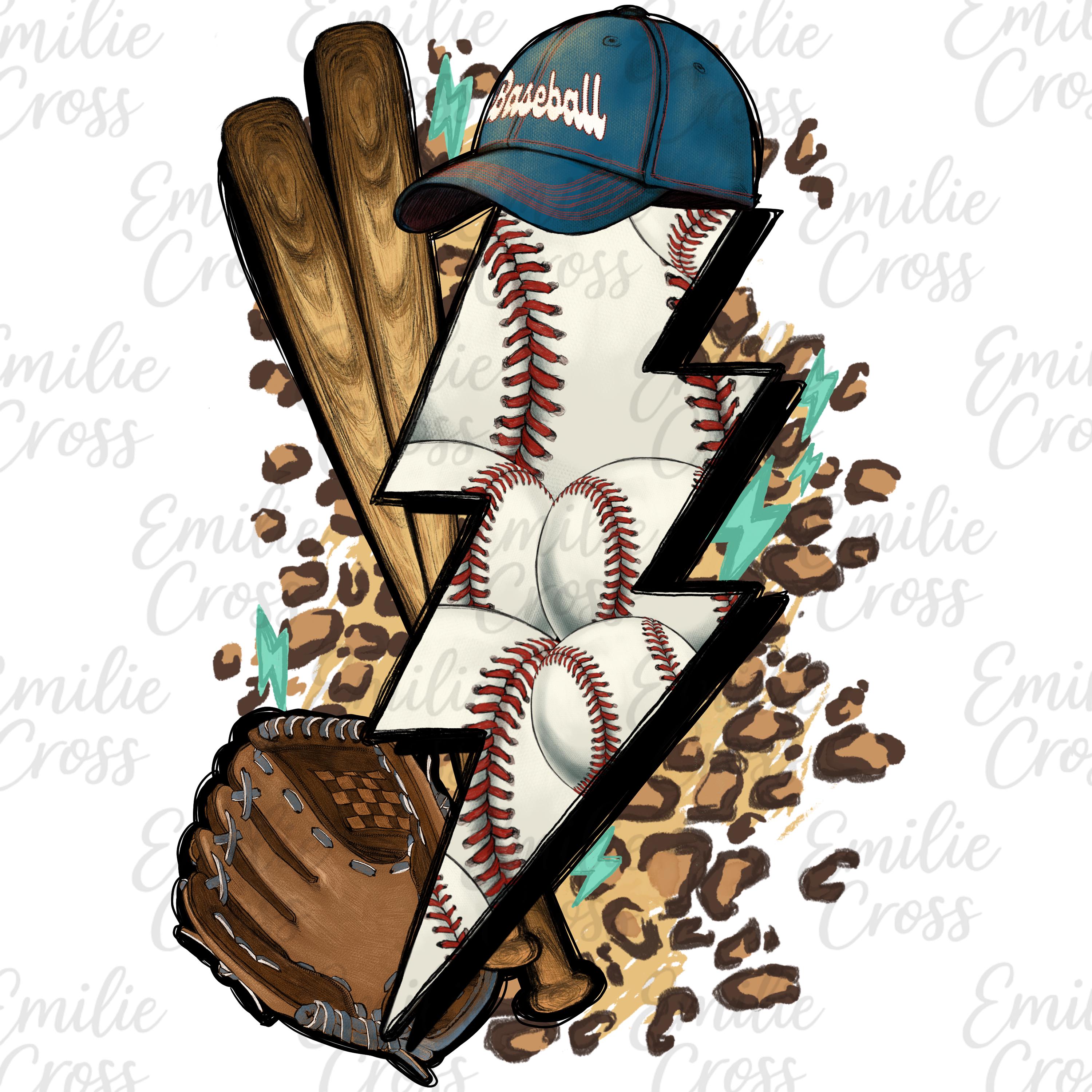 Lightning Bolt Baseball Png, Baseball Power Design Png, Baseball Mom ...
