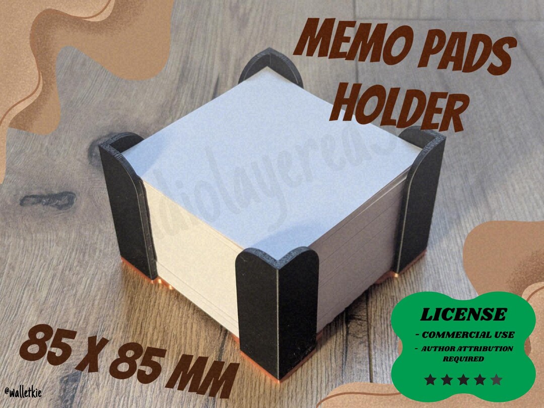 Desktop Memo Pads Holder Organizer, Stationery Case Office Decor 3D ...