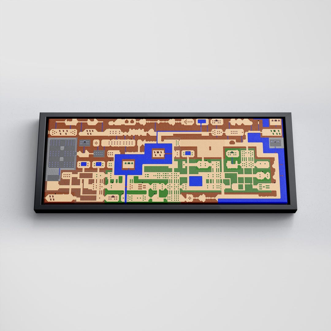 Retro Zelda World Map Canvas Art, Vintage Video Game Poster - Etsy