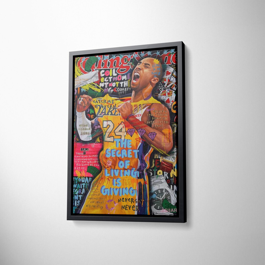 Kobe Bryant Banksy Graffiti Canvas Art, Black Mamba Pop Art - Etsy