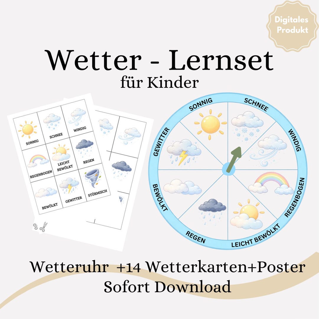 Weather Set for Children (PDF) | Printable: Weather Maps, Craft Weather ...