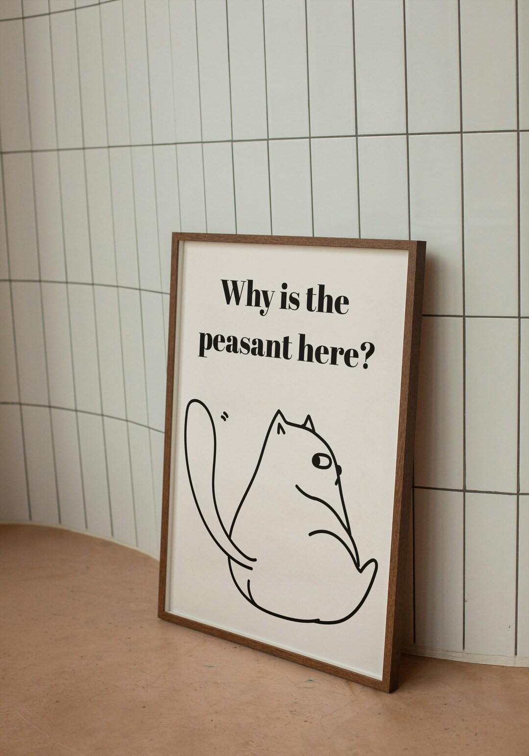 Waarom is de boer hier? – Grappige poster met kattenoog aan de zijkant ...