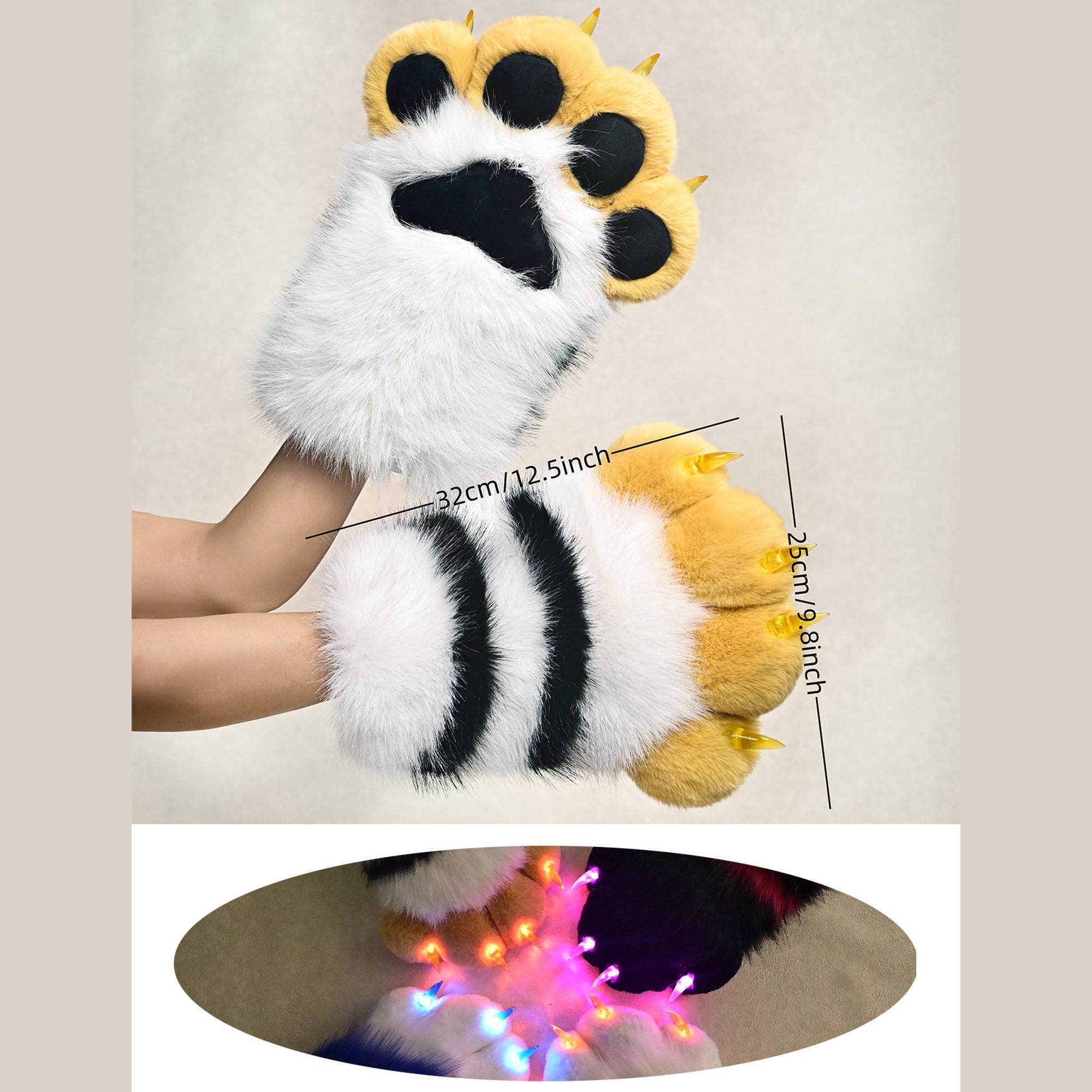 LED Light up Fursuit Paws Gloves Furry Cosplay Costume Accessory - Etsy ...