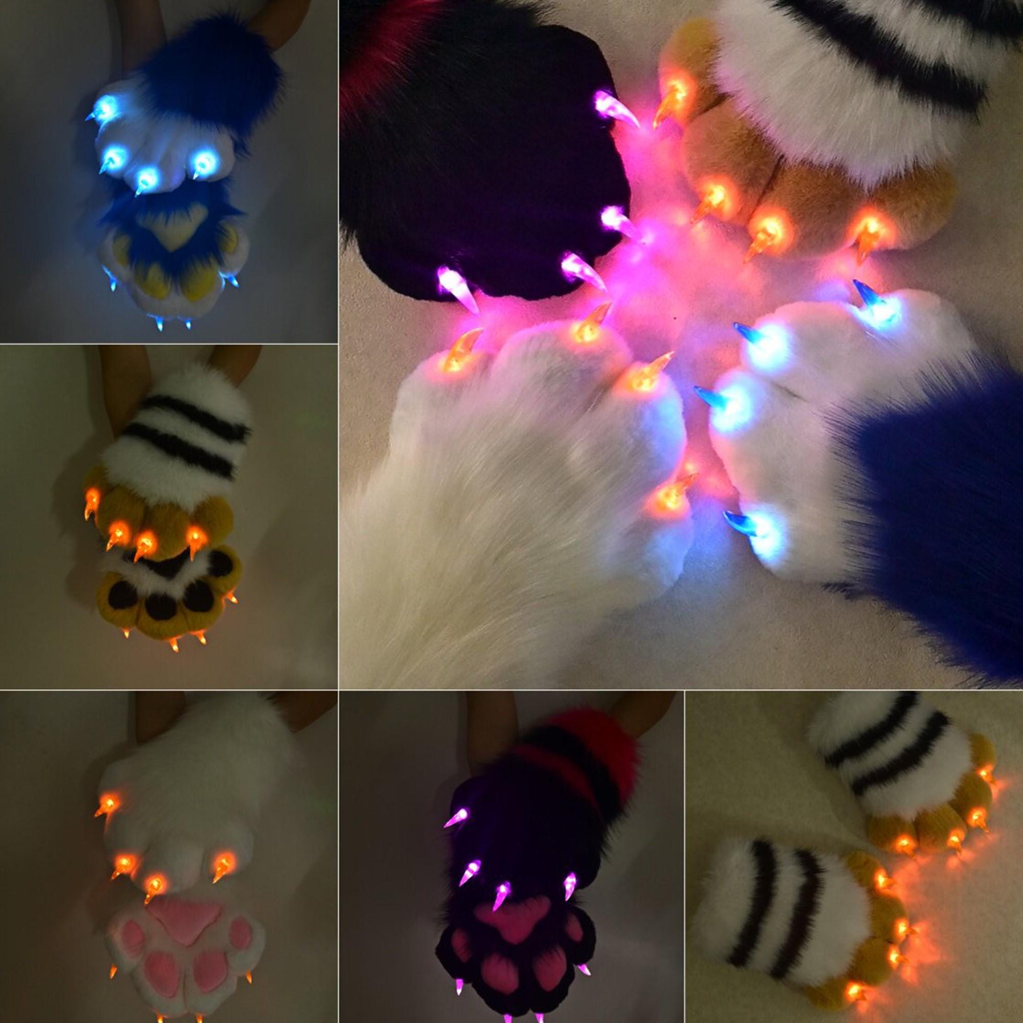 LED Light up Fursuit Paws Gloves Furry Cosplay Costume Accessory - Etsy ...