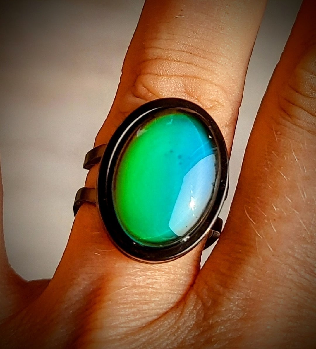 Mood Ring Handmade Jewelry, Color Changing Oval - Etsy