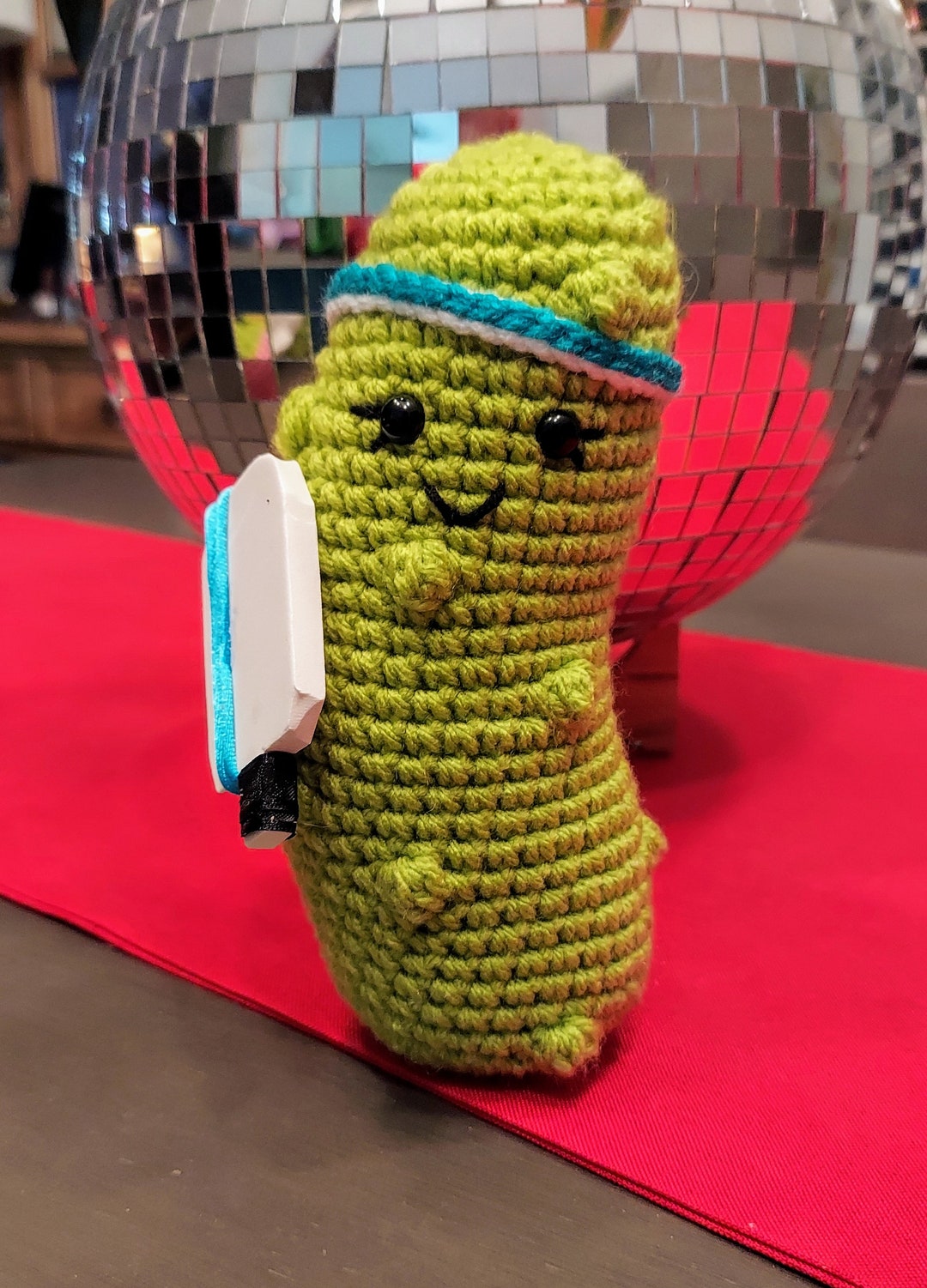 Emotional Support Pickleball Pickle Crochet Toy - Etsy