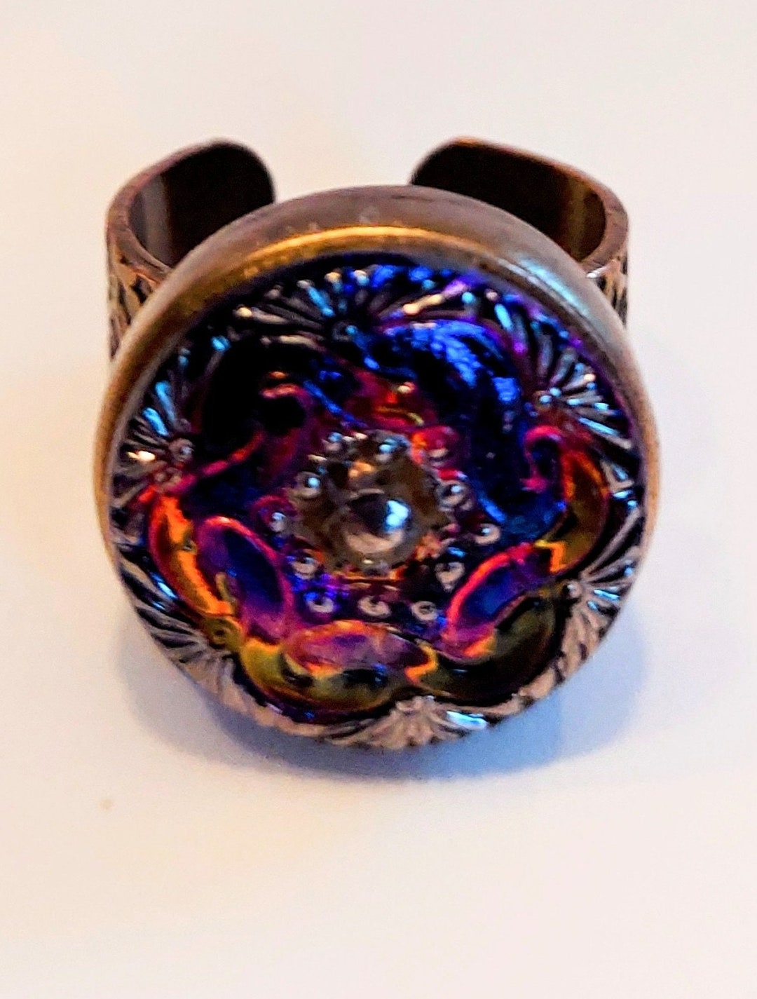 Glass Swirl "hard Candy" Ring!!!- Czech Glass Vintage!!! Recycled ...