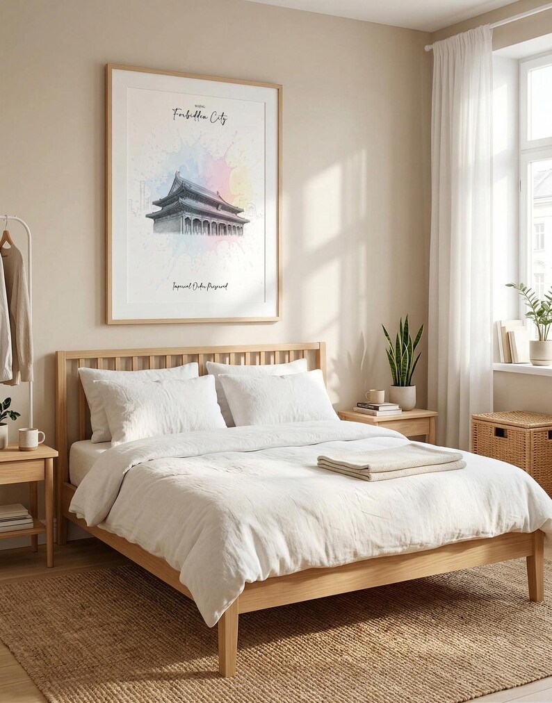 Beijing Forbidden City Sketch Poster – Architectural Travel Wall Art ...