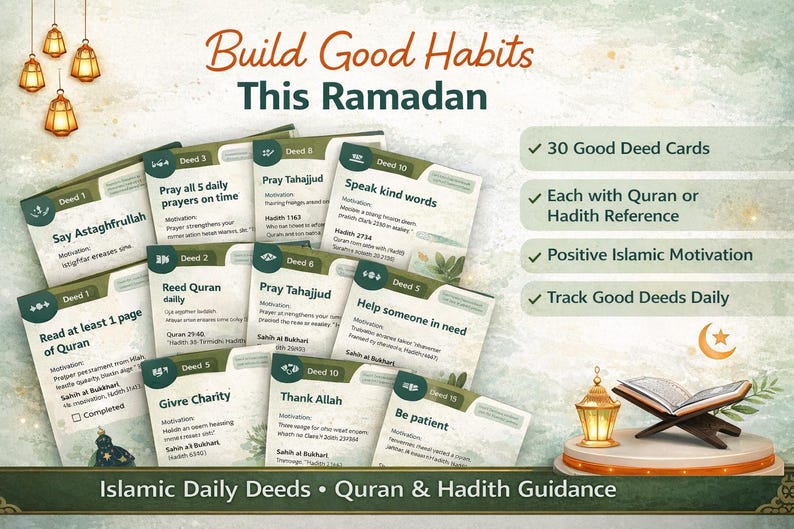 Ramadan Good Deeds Activity Cards | Islamic Kids Printable Bundle (PDF ...