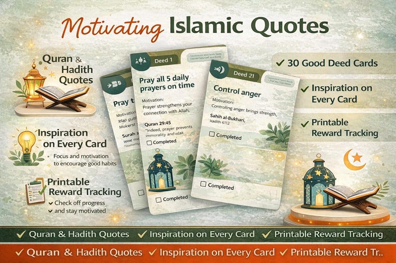 Ramadan Good Deeds Activity Cards | Islamic Kids Printable Bundle (PDF ...
