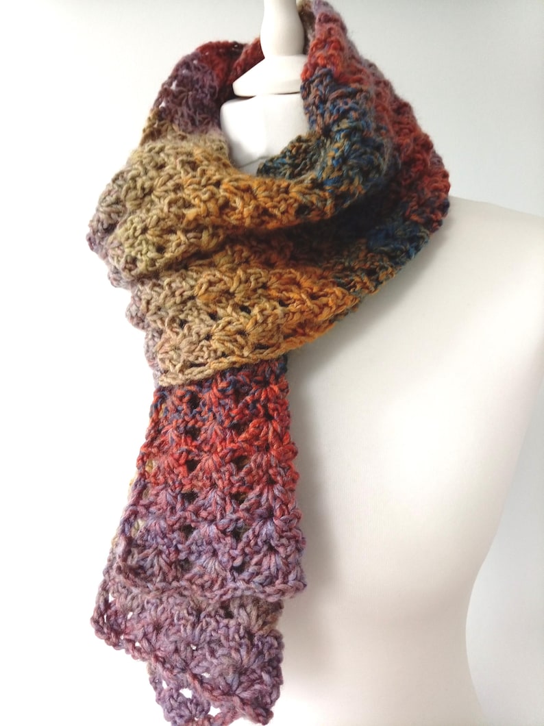 Easy Crochet Pattern: Buttercup Scarf - Lacy Shell Stitch PDF ...