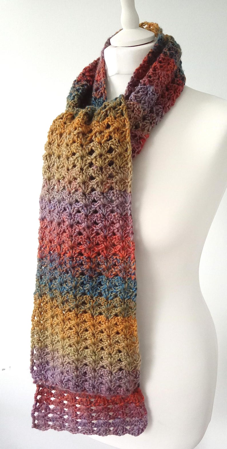 Easy Crochet Pattern: Buttercup Scarf - Lacy Shell Stitch PDF ...