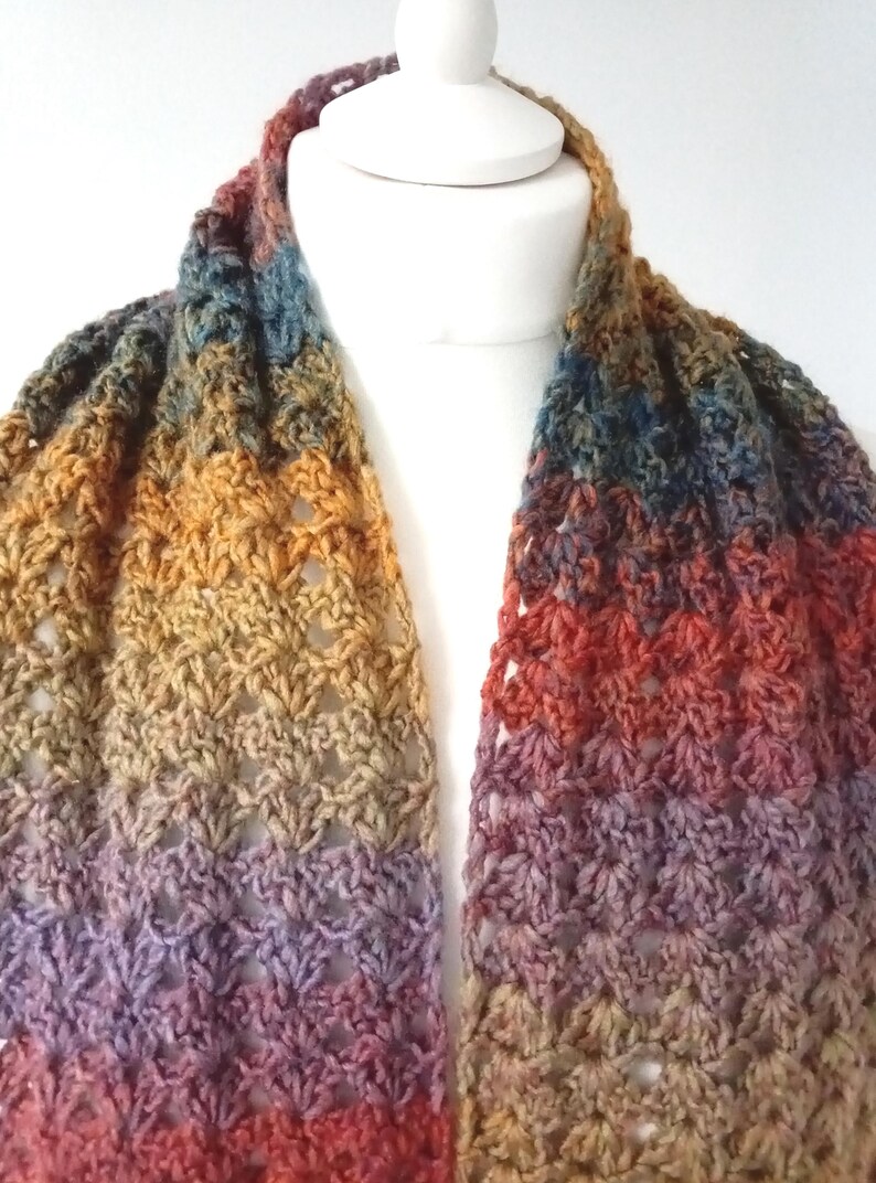 Easy Crochet Pattern: Buttercup Scarf - Lacy Shell Stitch PDF ...