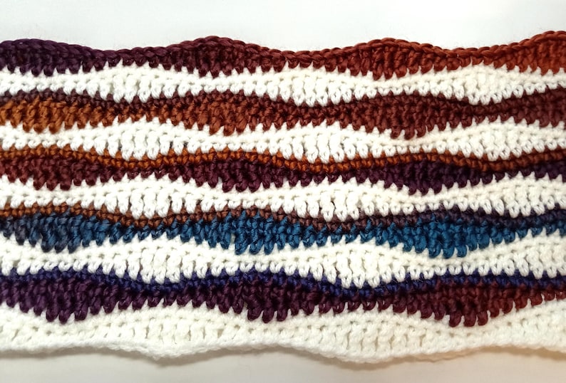 Easy Crochet Pattern: Making Waves Infinity Scarf – Two-tone Ripple PDF ...