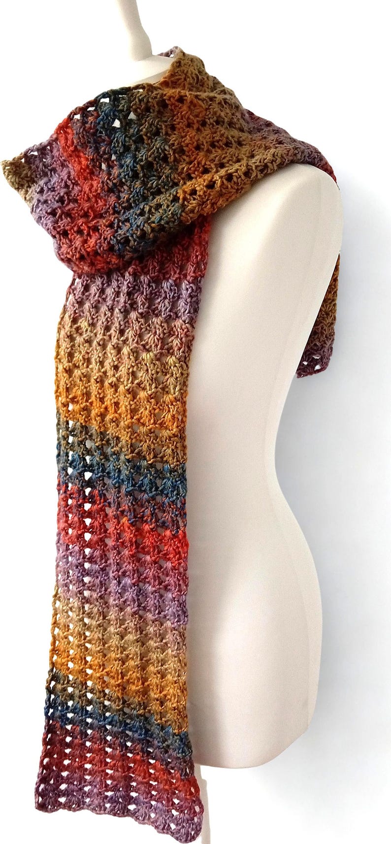 Easy Crochet Pattern: Buttercup Scarf - Lacy Shell Stitch PDF ...