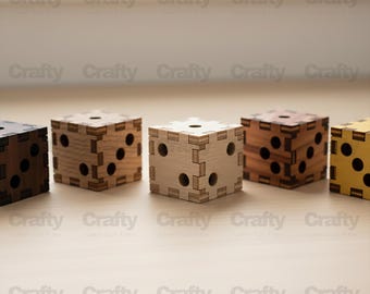 Laser Cut Wooden Dice for Throwing SVG File Glowforge Board Game Puzzle ...